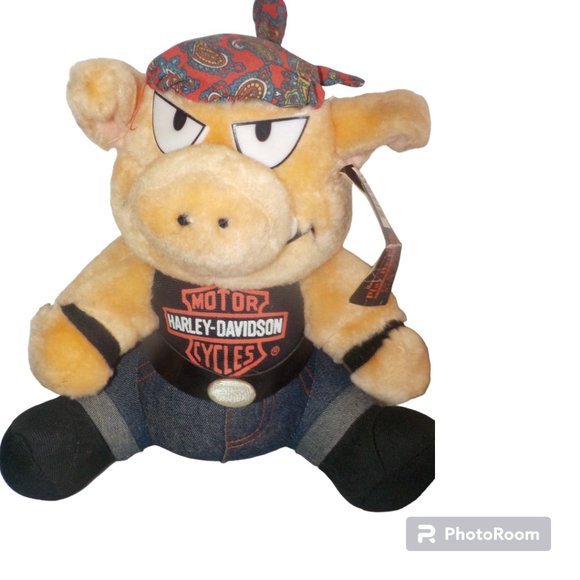 Design | Vtg Harleydavidson Stuffed Hog Lets Ride Photo Frame 2 Pic ...